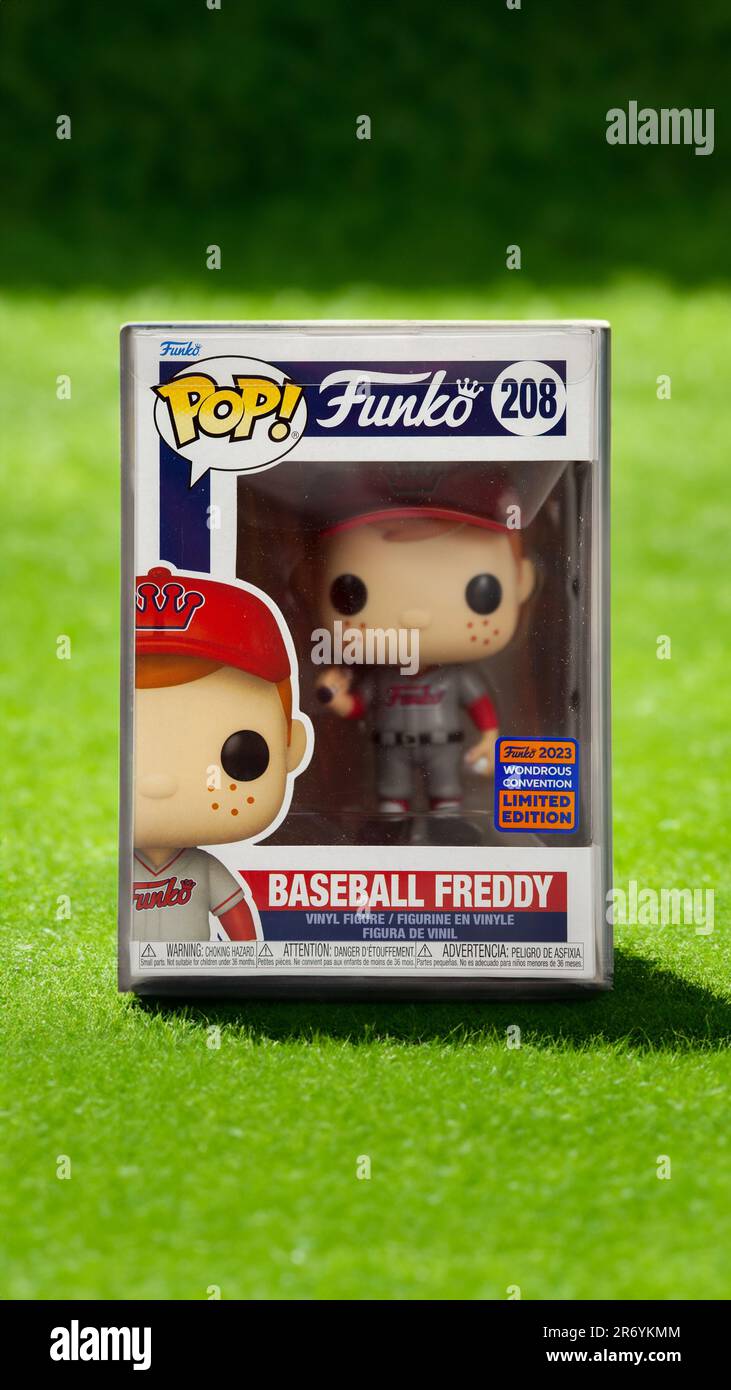 A Funko Pop figure of Baseball Freddy character Stock Photo - Alamy