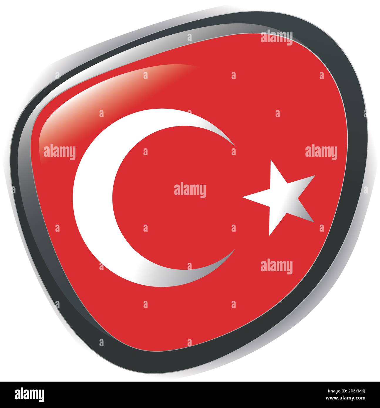 flag of Turkey, glossy button, vector Stock Vector Image & Art - Alamy
