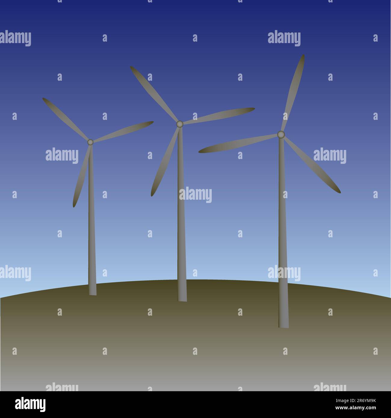 ecology concept: wind-driven generators vector illustration Stock ...