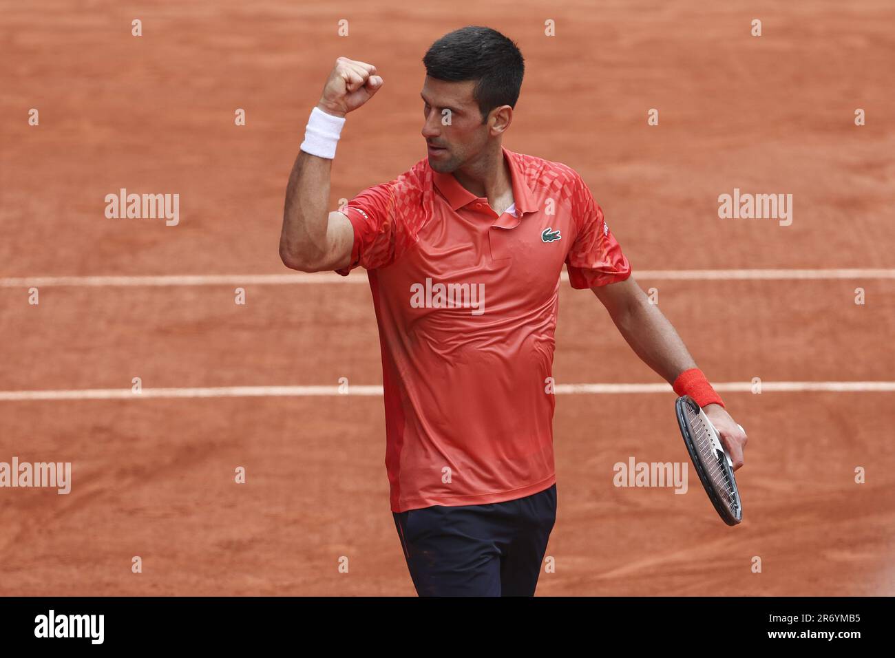 Novak Djokovic of Serbia during the Men's Singles Final of the French Open 2023, Roland-Garros ...