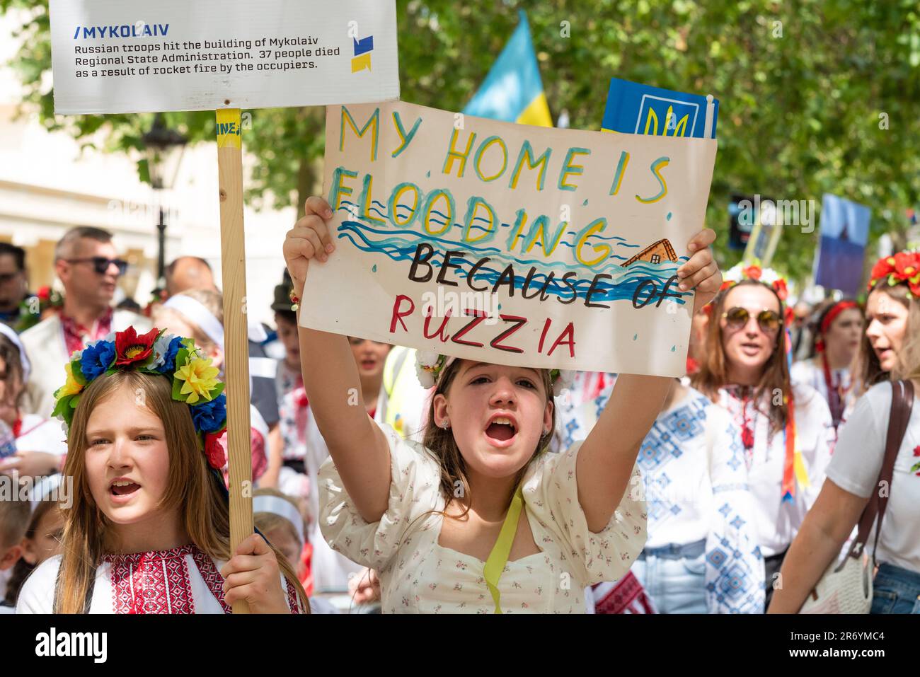 Ukraine ecocide protest against the Russian actions during their war ...
