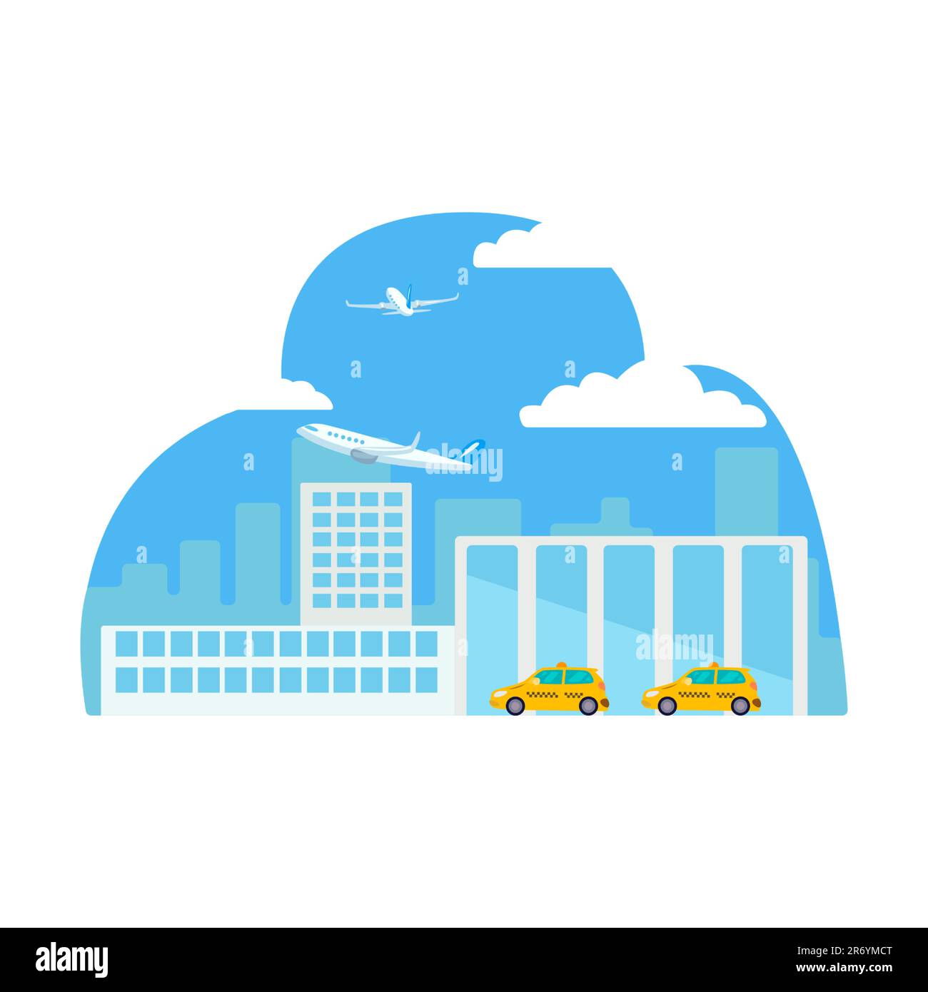 Airport building flat icon. Colored vector element from airport ...