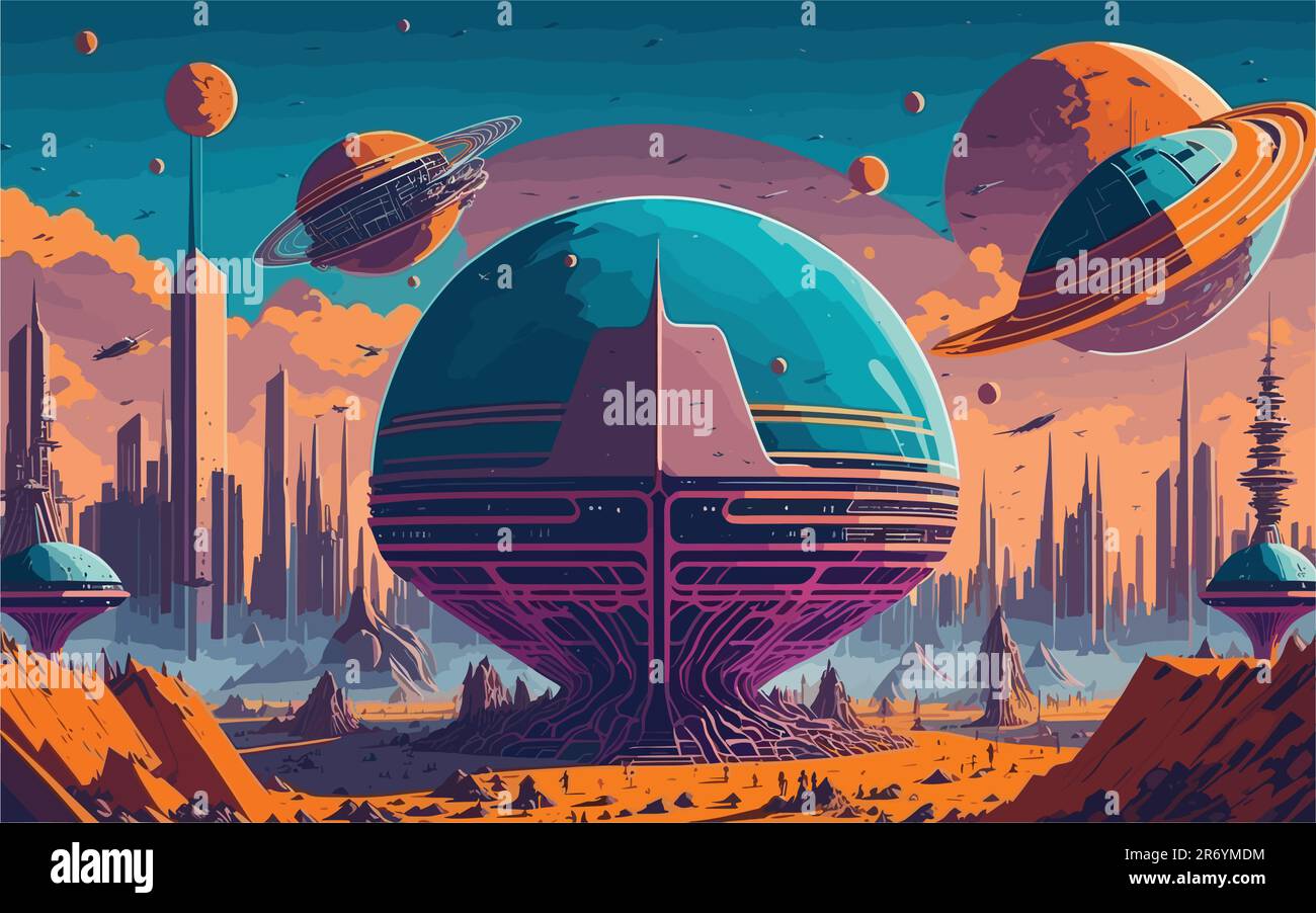 Space Colony Futuristic Background