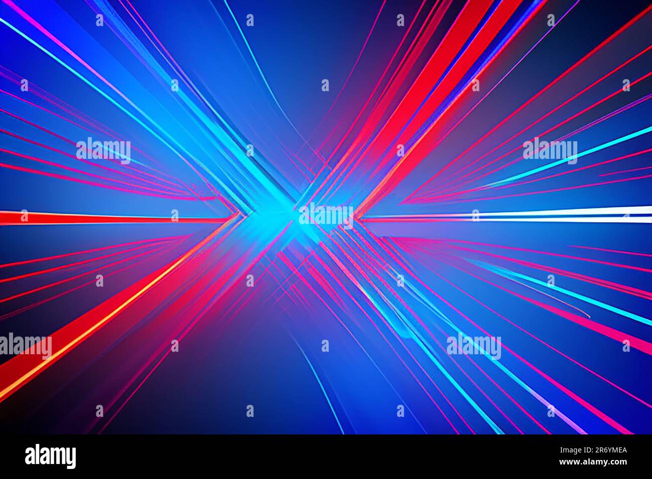 Futuristic blue lines with glowing neon light and vibrant multicolored ...