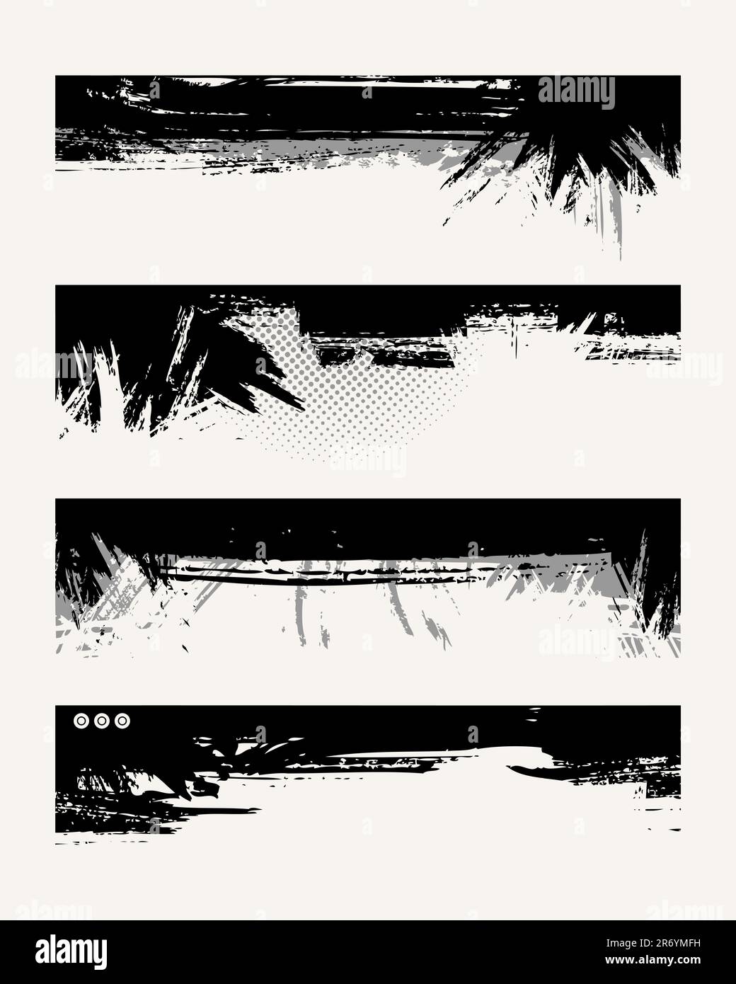 Set of grunge edges. Vector illustration in black color Stock Vector ...