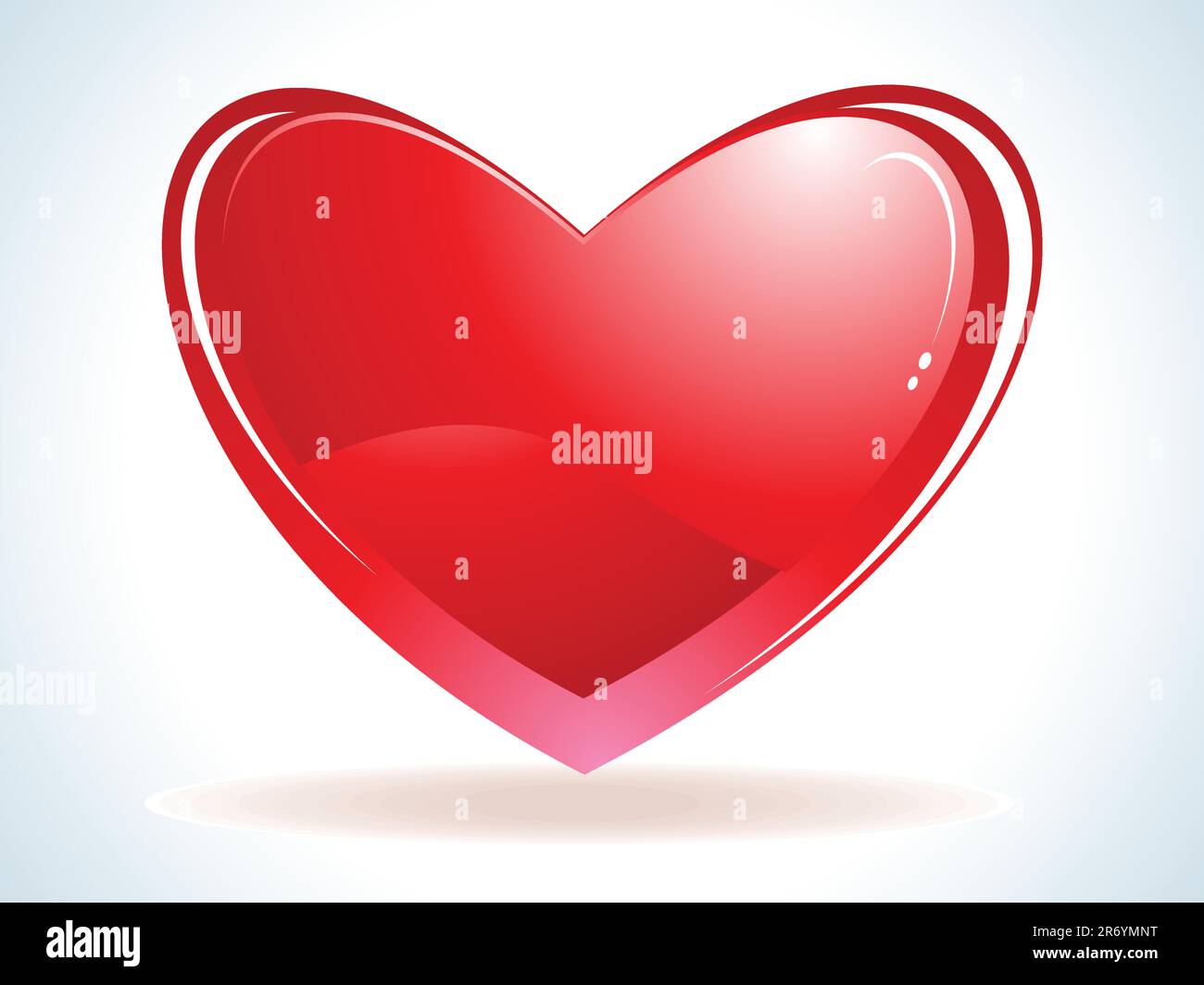 abstract shiny glossy red heart vector illustration Stock Vector Image ...