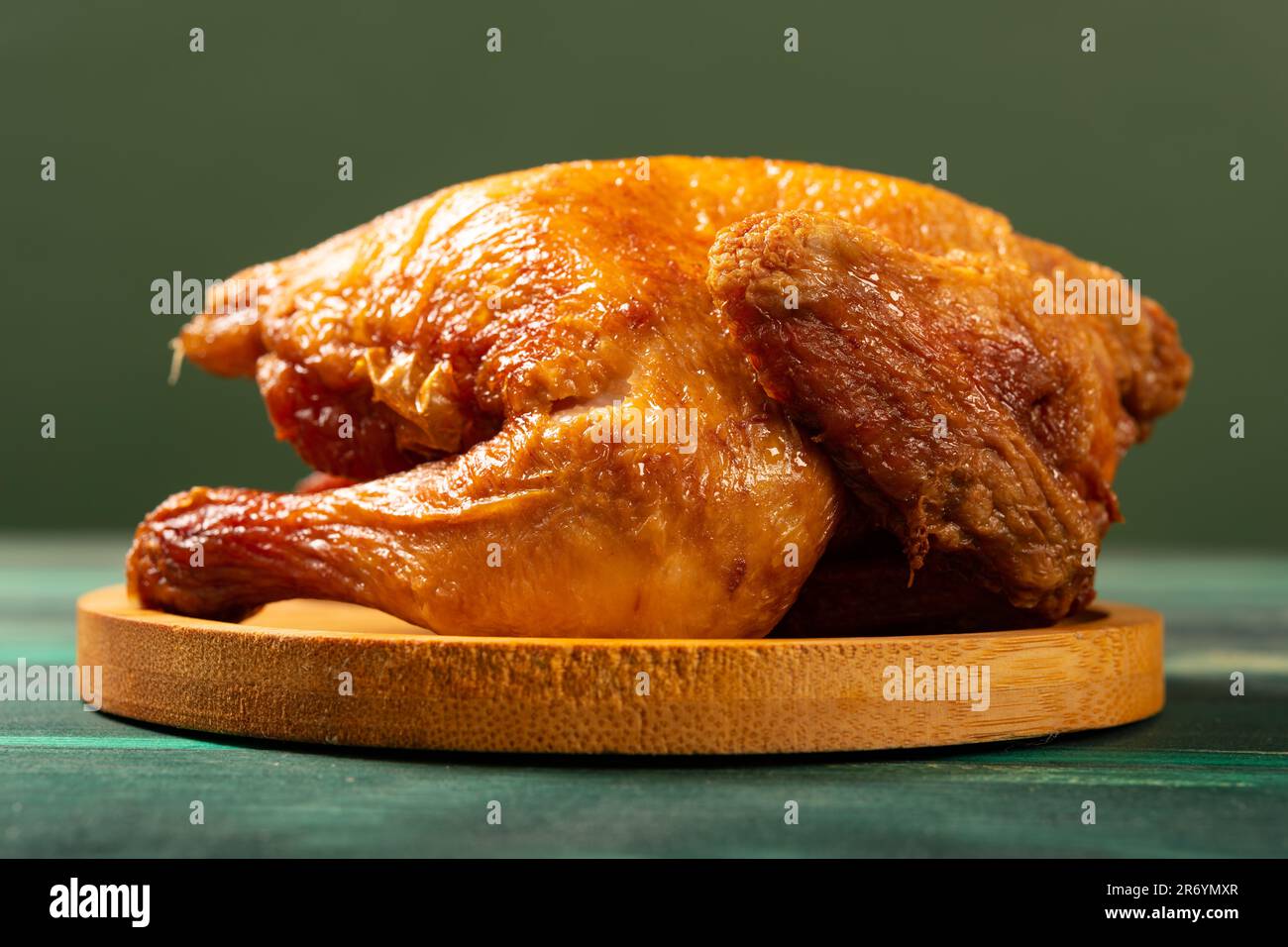 angle view honey roasted chicken at horizontal composition Stock Photo ...