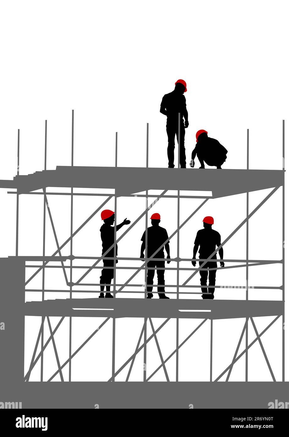 Vector drawing of building structures and worker on dais Stock Vector ...