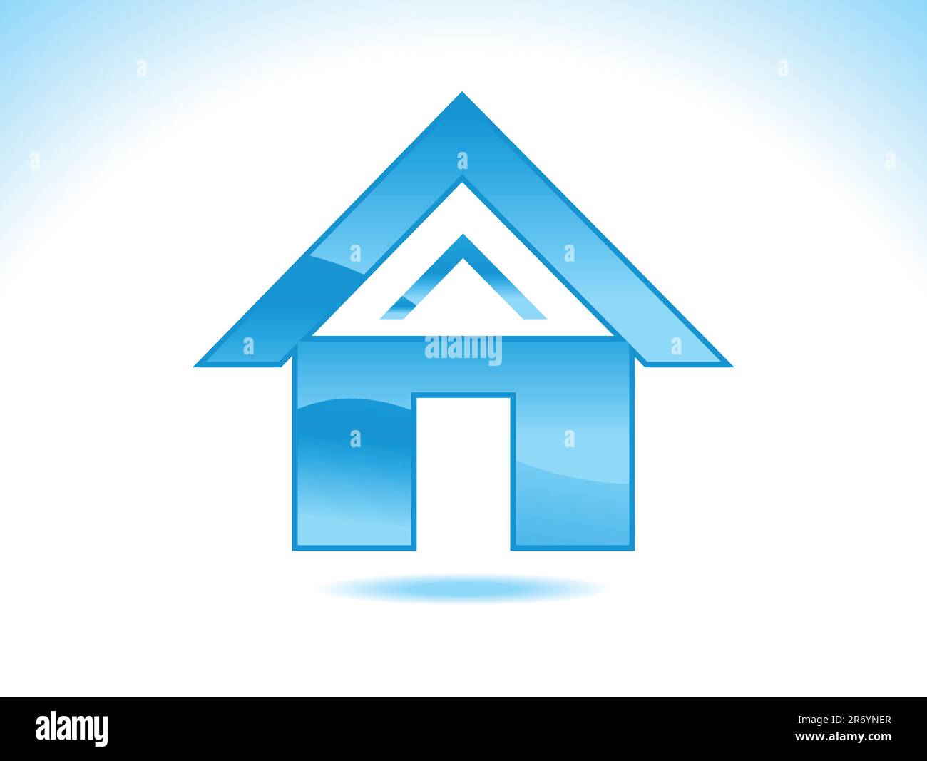 abstract shiny home icon with blue background vector illustration Stock ...