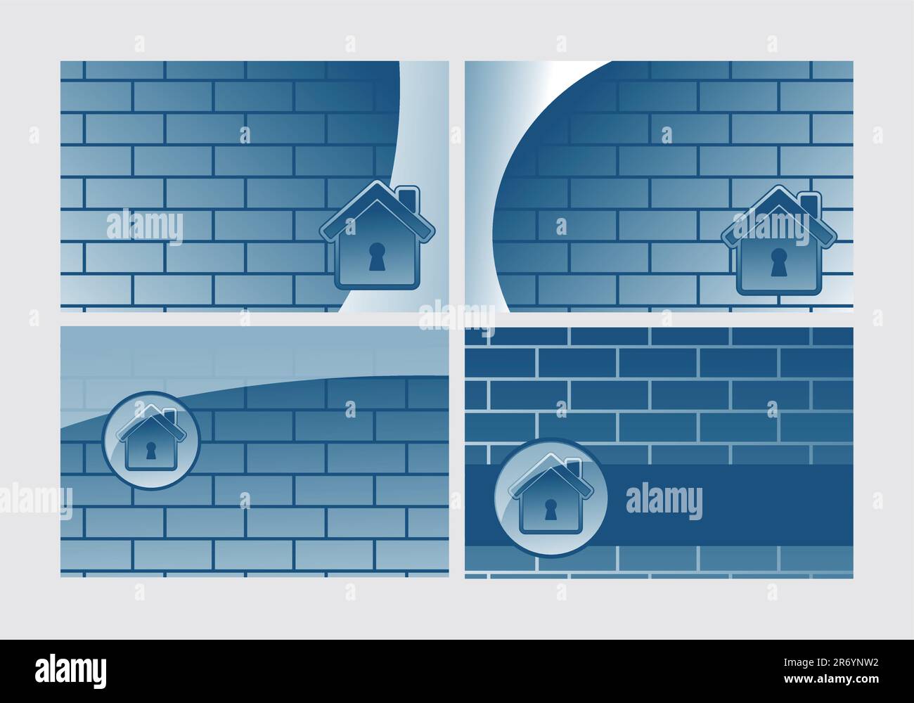 four backgrounds for business cards with house and key hole Stock ...