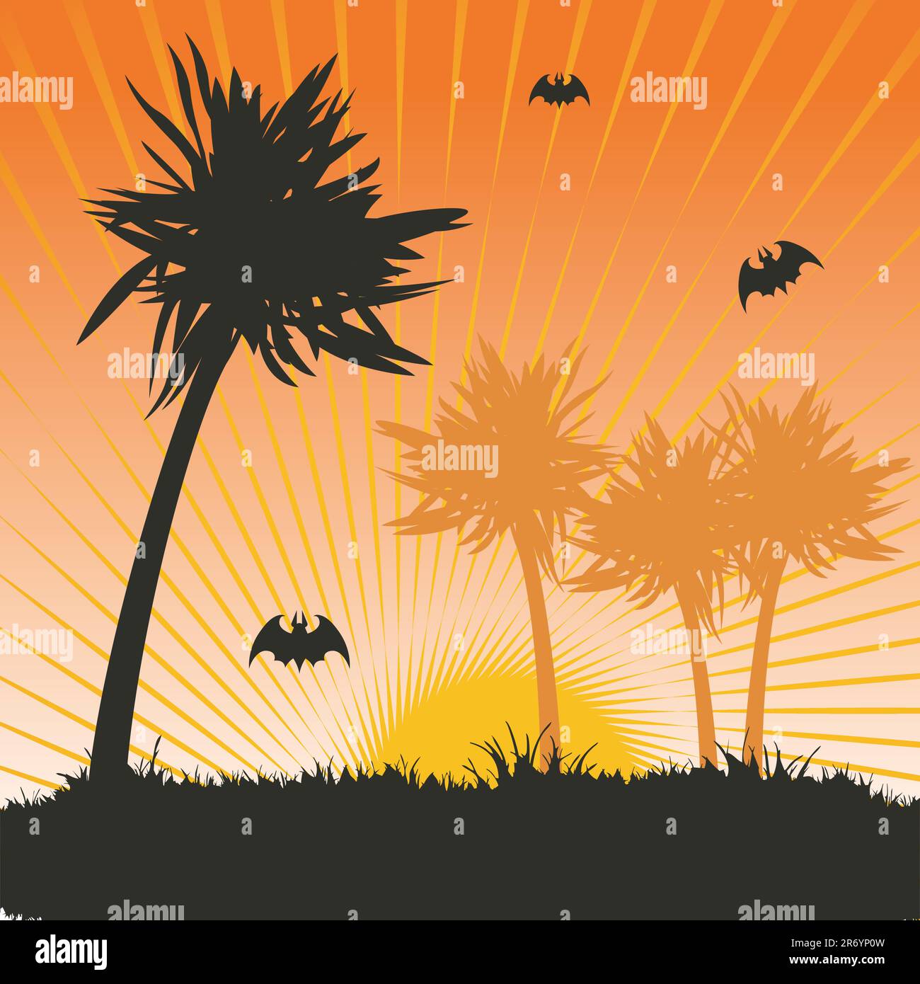 On the horizon sunset Stock Vector Images - Alamy