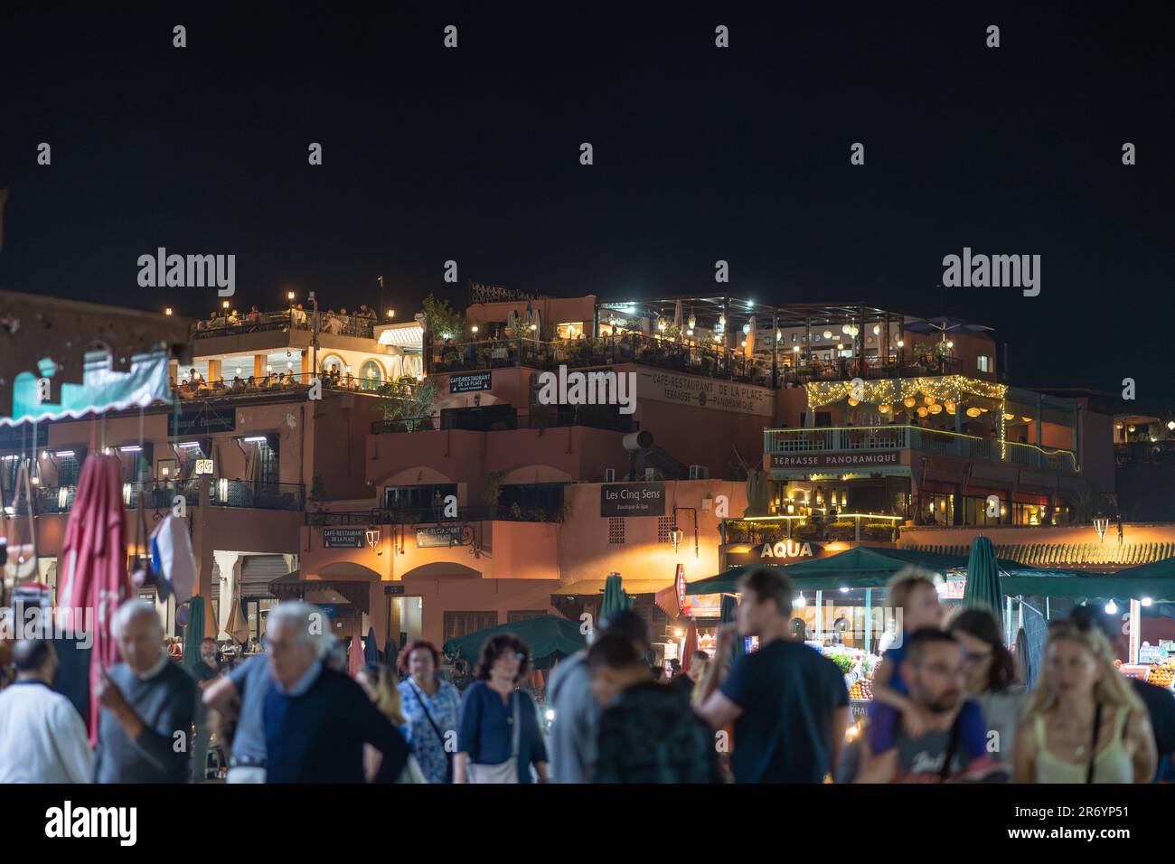 Night time in Jemaa el-Fnaa square Stock Photo - Alamy