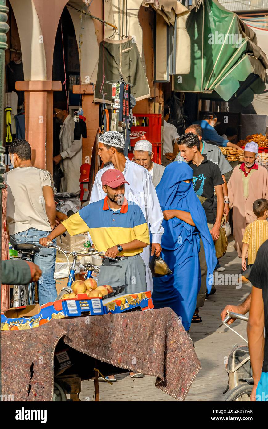 Local people at the traditional arabian market in the city of Taroudant ...