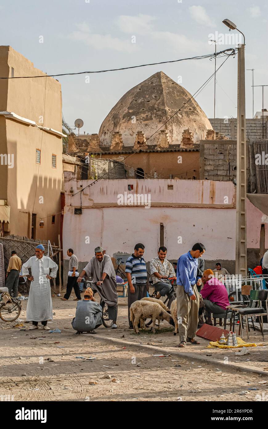 Local people at the traditional arabian market in the city of Taroudant ...