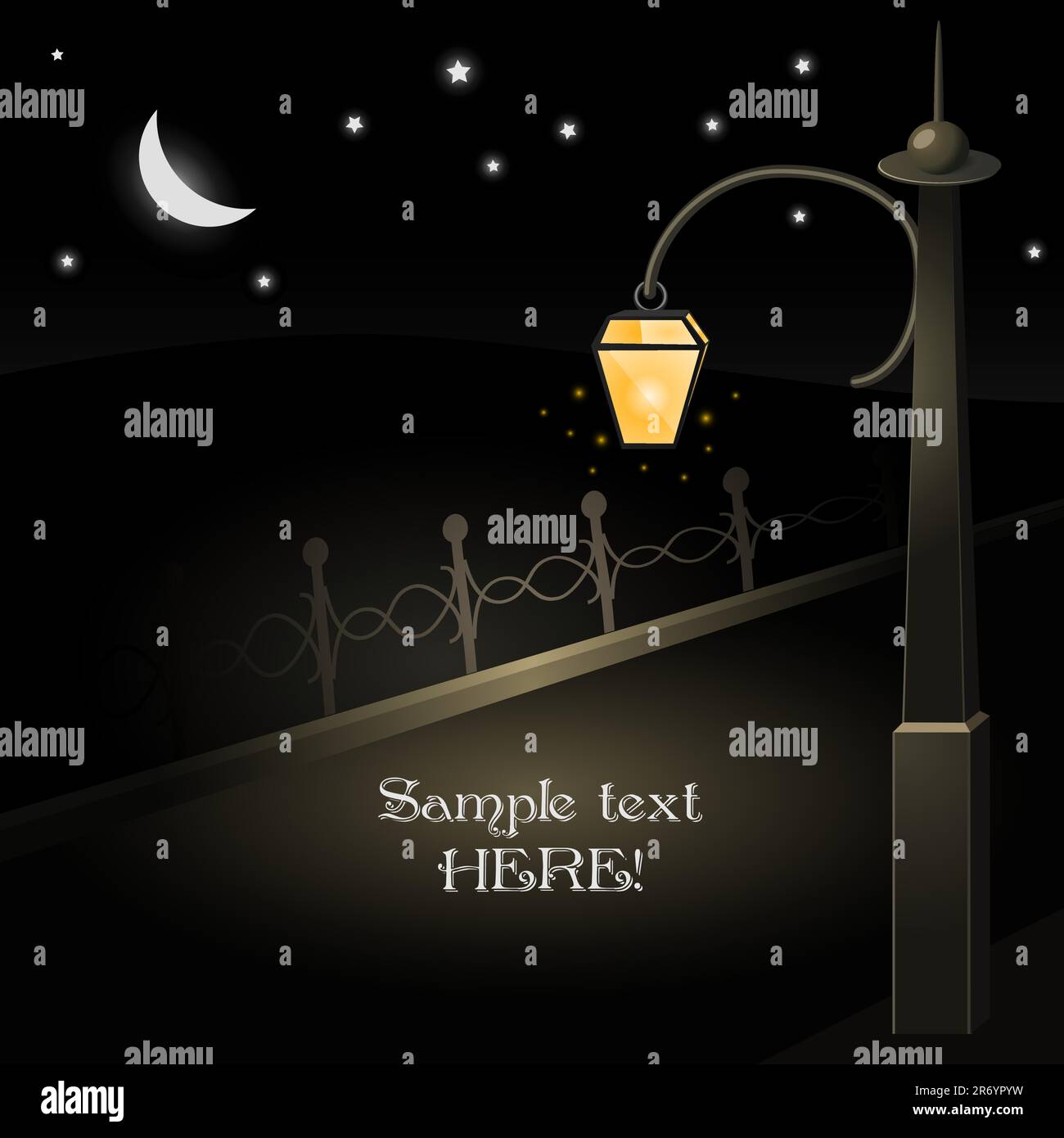Night lamp road illustration Stock Vector Images - Alamy