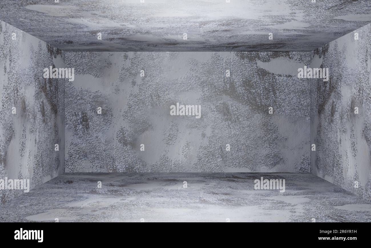 3d rendering Cement room empty background Stock Photo - Alamy