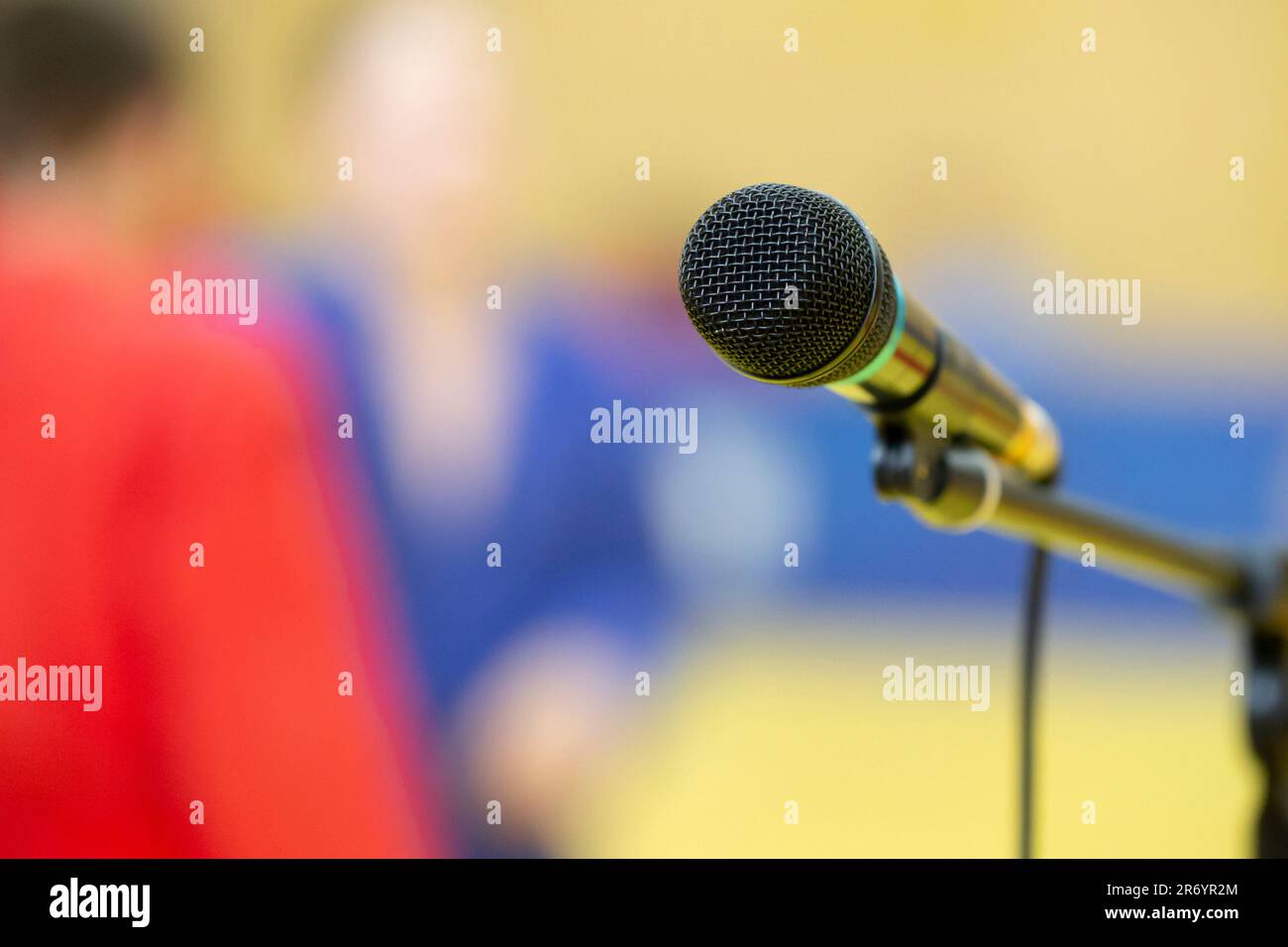 Audio speaker on blurred hi-res stock photography and images - Alamy