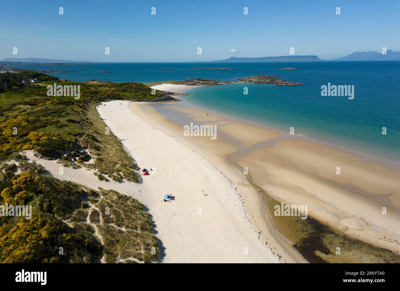 Arisaig, Scotland, UK. 4th June 2023. Aerial views of Camusdarach Beach ...