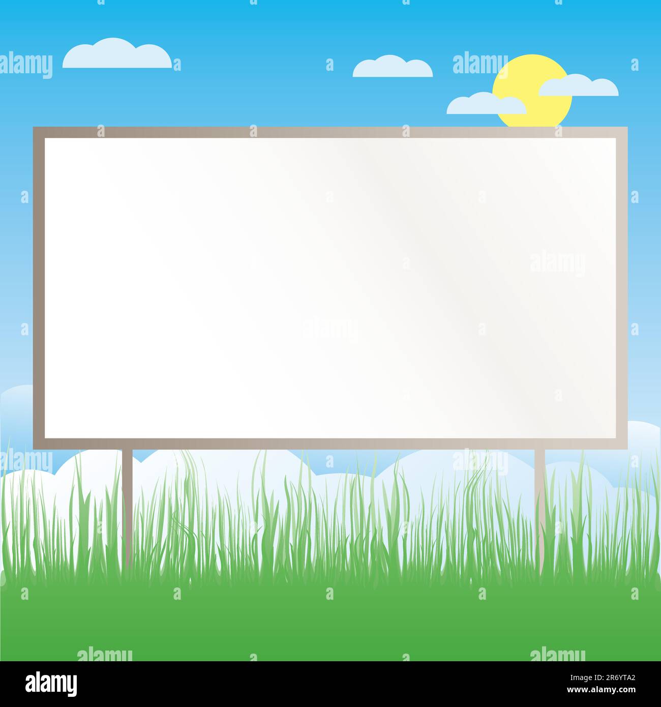 Vector Billboard at the field illustration cartoon Stock Vector Image ...