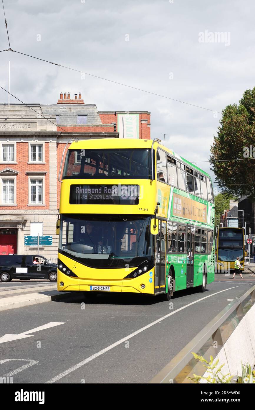 TFI double decker bus in the city centre of Dublin, Ireland Stock Photo ...