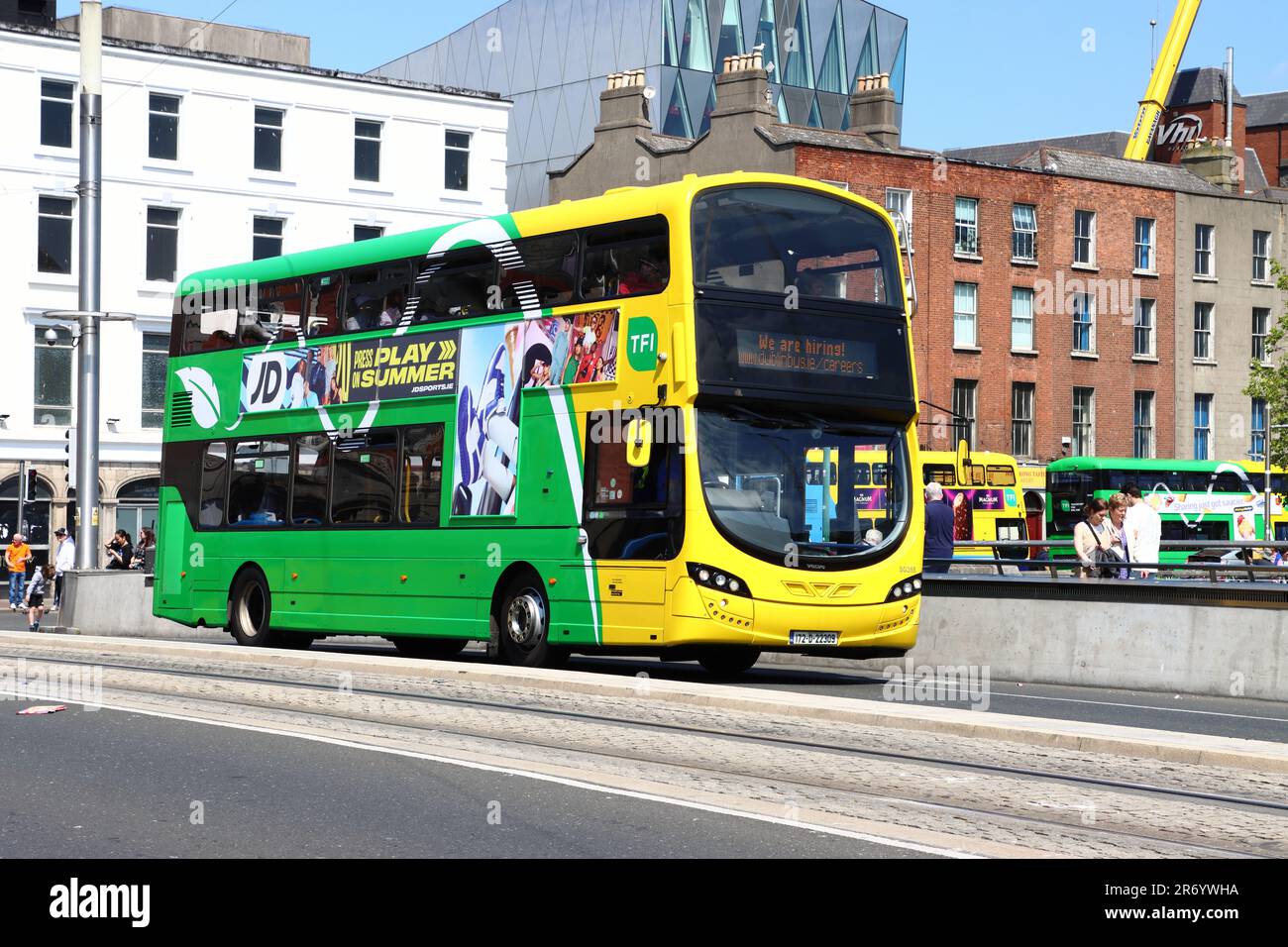 TFI double decker bus in the city centre of Dublin, Ireland Stock Photo ...