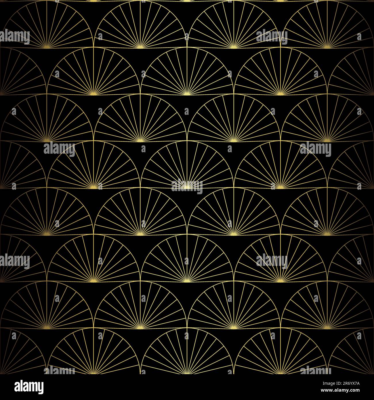 Art Deco Pattern. Vector background in 1920s style. Gold black texture ...