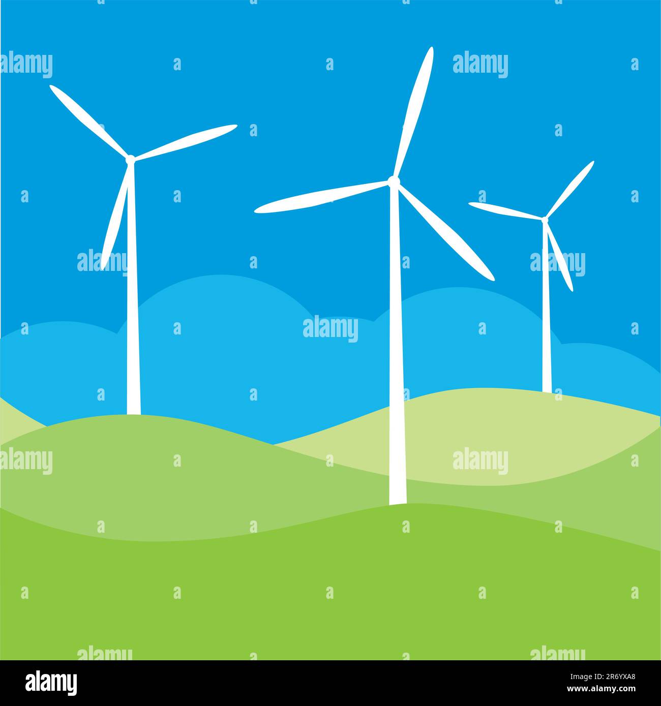 ecology concept: wind-driven generators vector illustration Stock ...