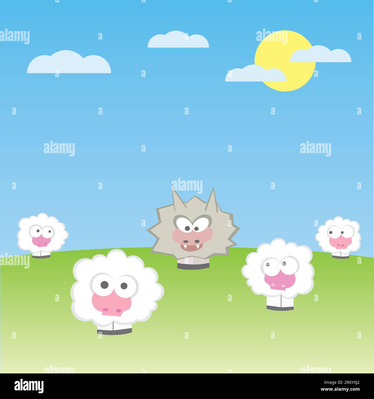 wolf vector illustration cartoon Stock Vector Image & Art - Alamy