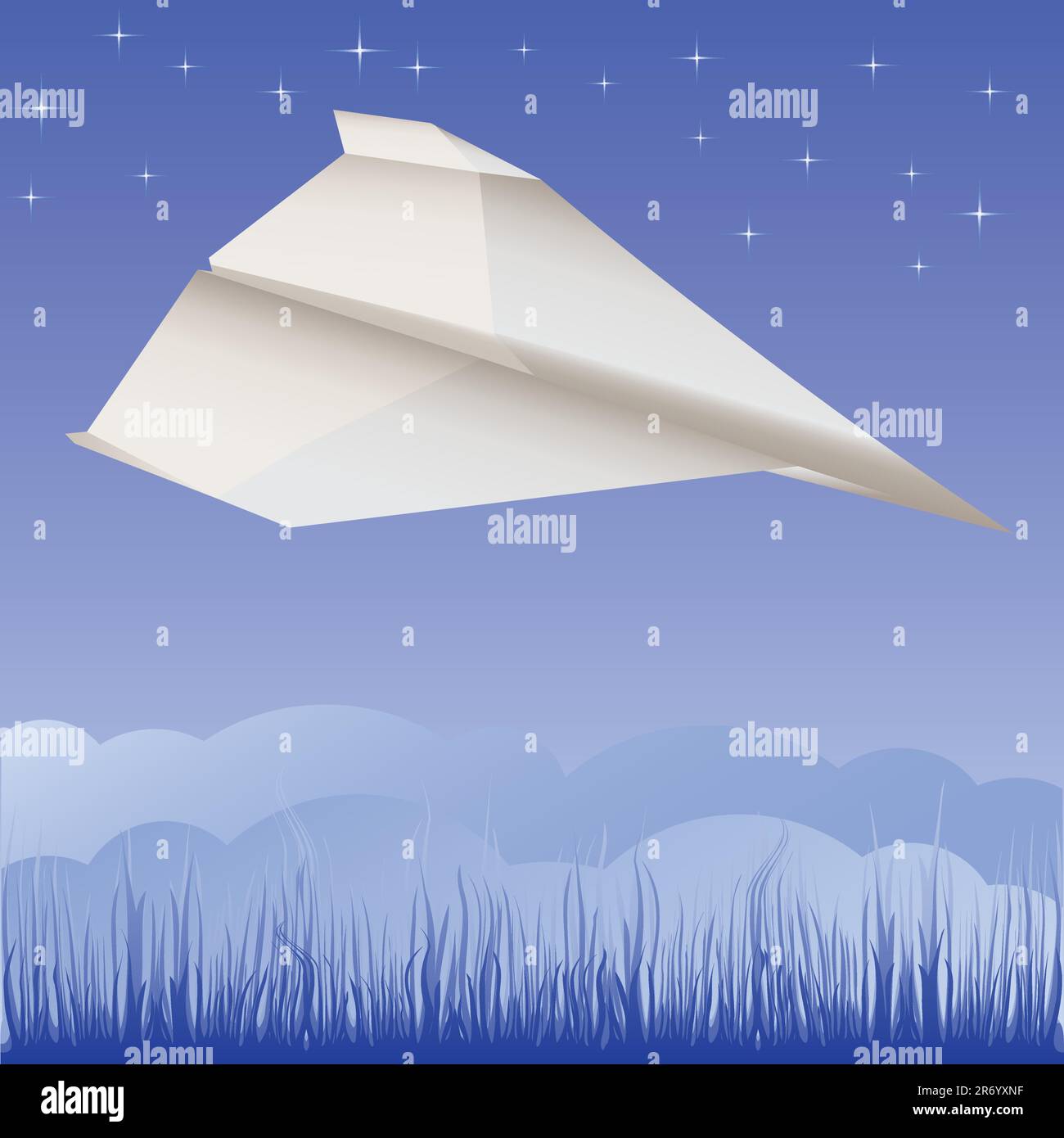 Paper plane in the air vector illustration cartoon Stock Vector Image ...