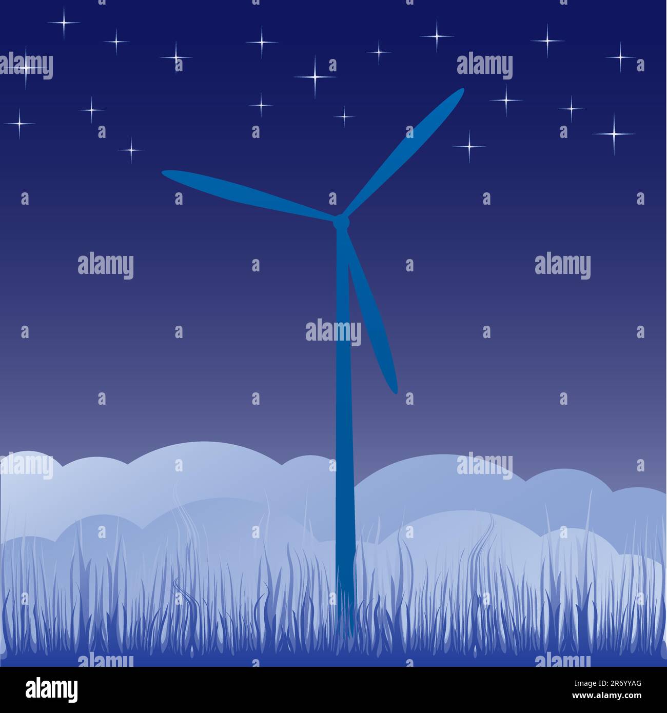 ecology concept: wind-driven generators vector illustration Stock ...