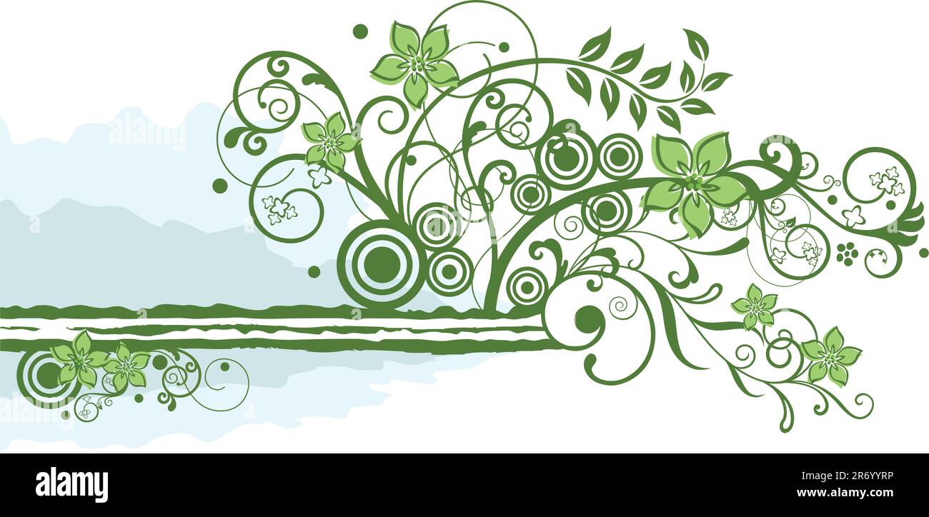 Green floral border element vector illustration Stock Vector Image ...