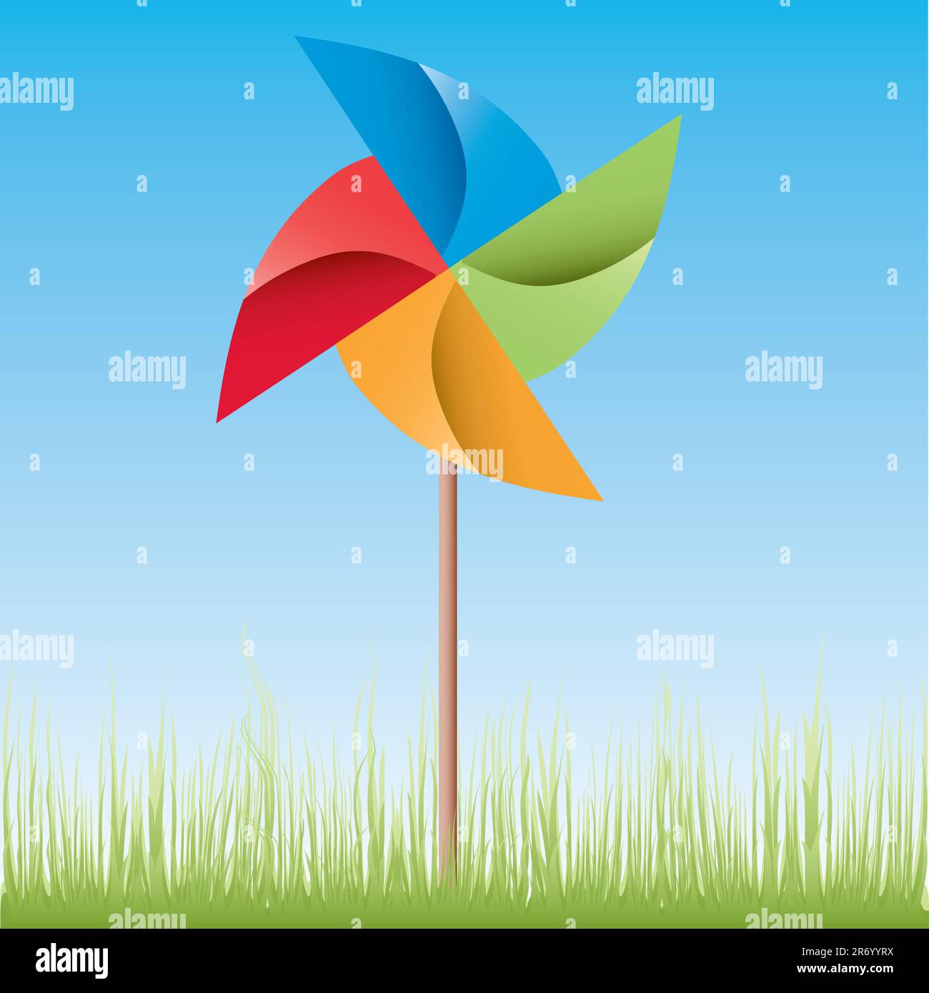 colorful windmill vector origami illustration Stock Vector Image & Art ...