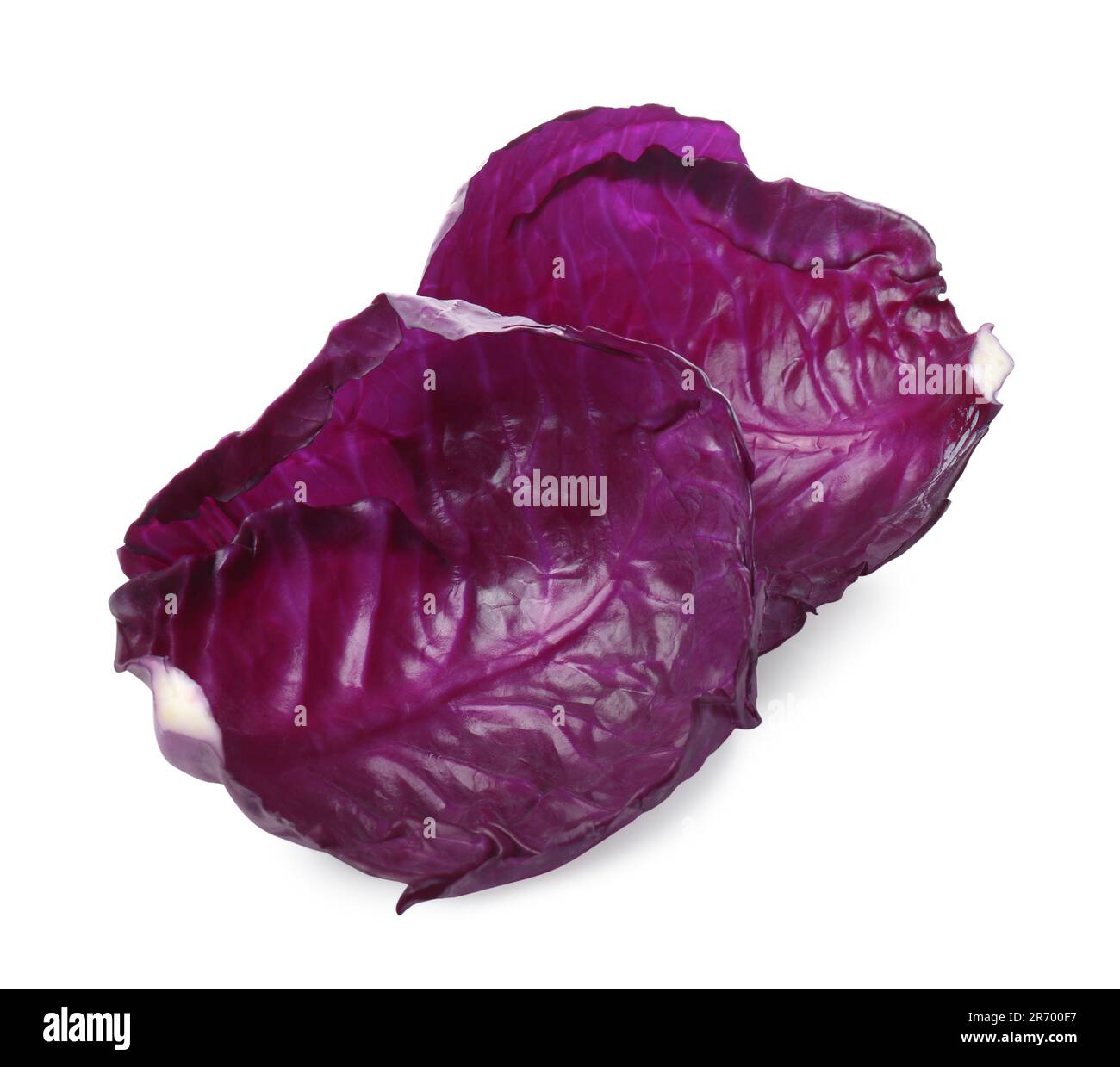 Two radicchio cabbage leaves on white background Stock Photo - Alamy