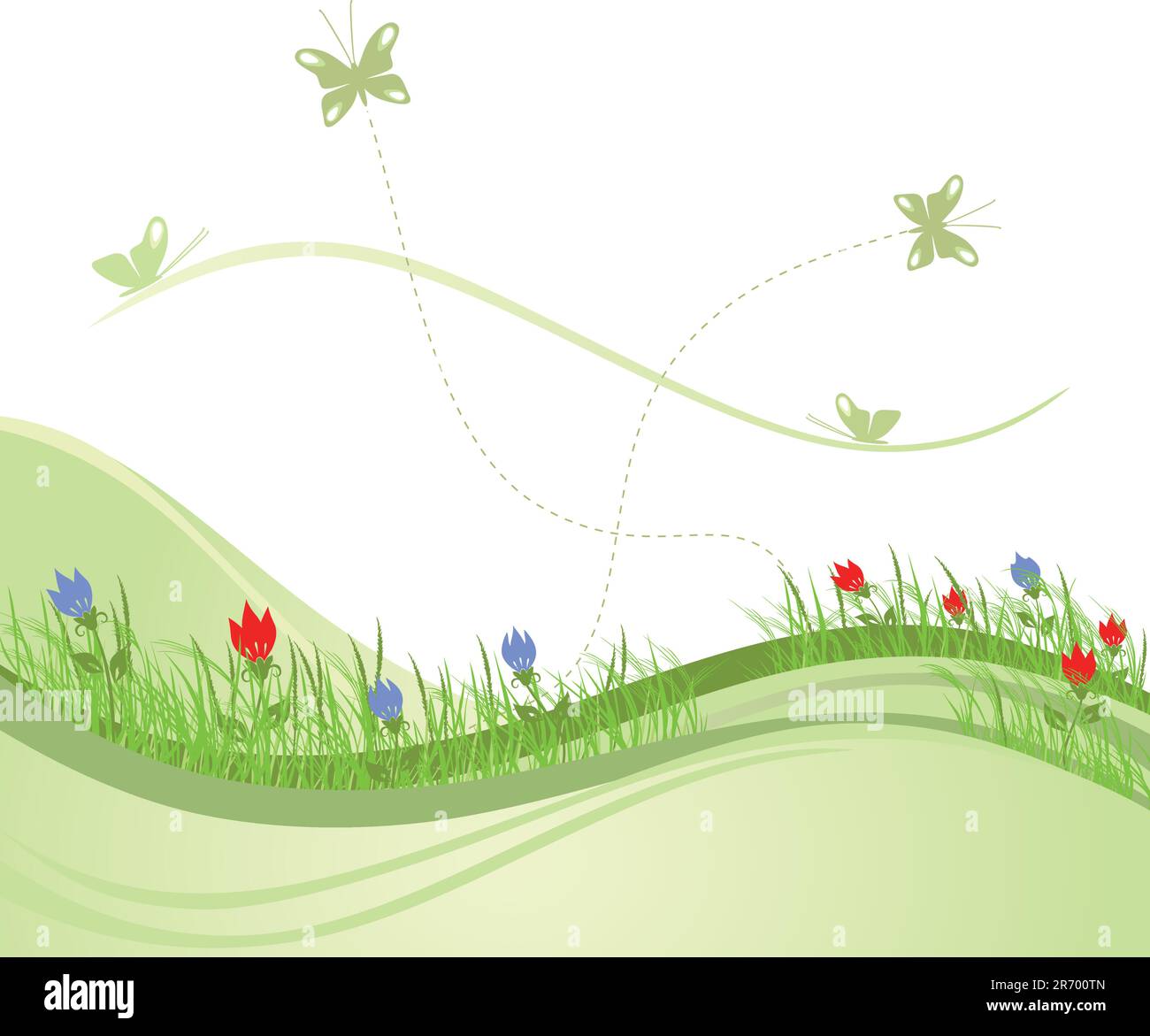 Green spring field vector illustration Stock Vector Image & Art - Alamy