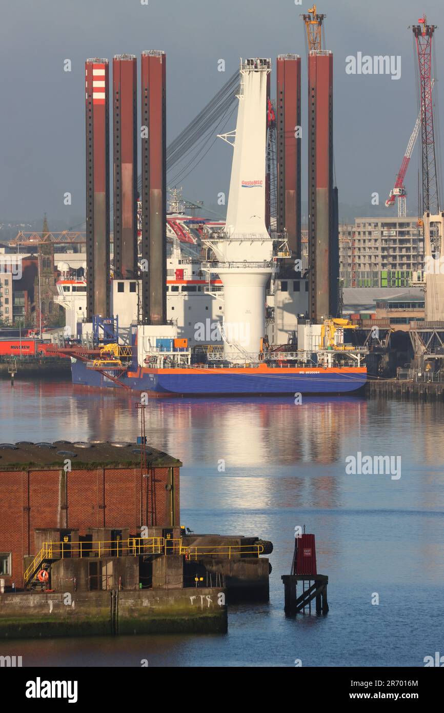 Gusto MSC offshore engineering vessel, early morning, Port of Belfast ...