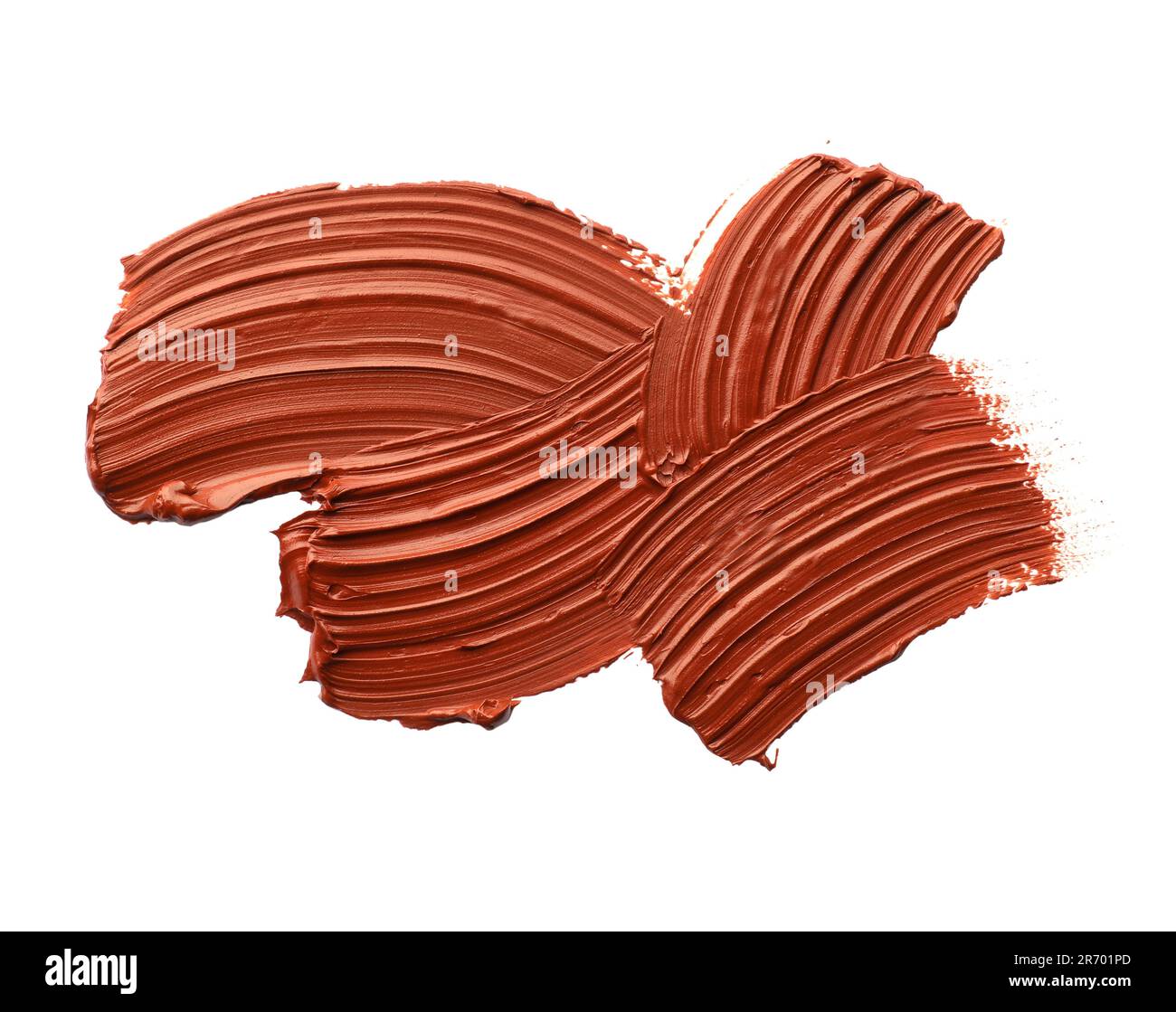 Brown oil paint strokes on white background, top view Stock Photo - Alamy