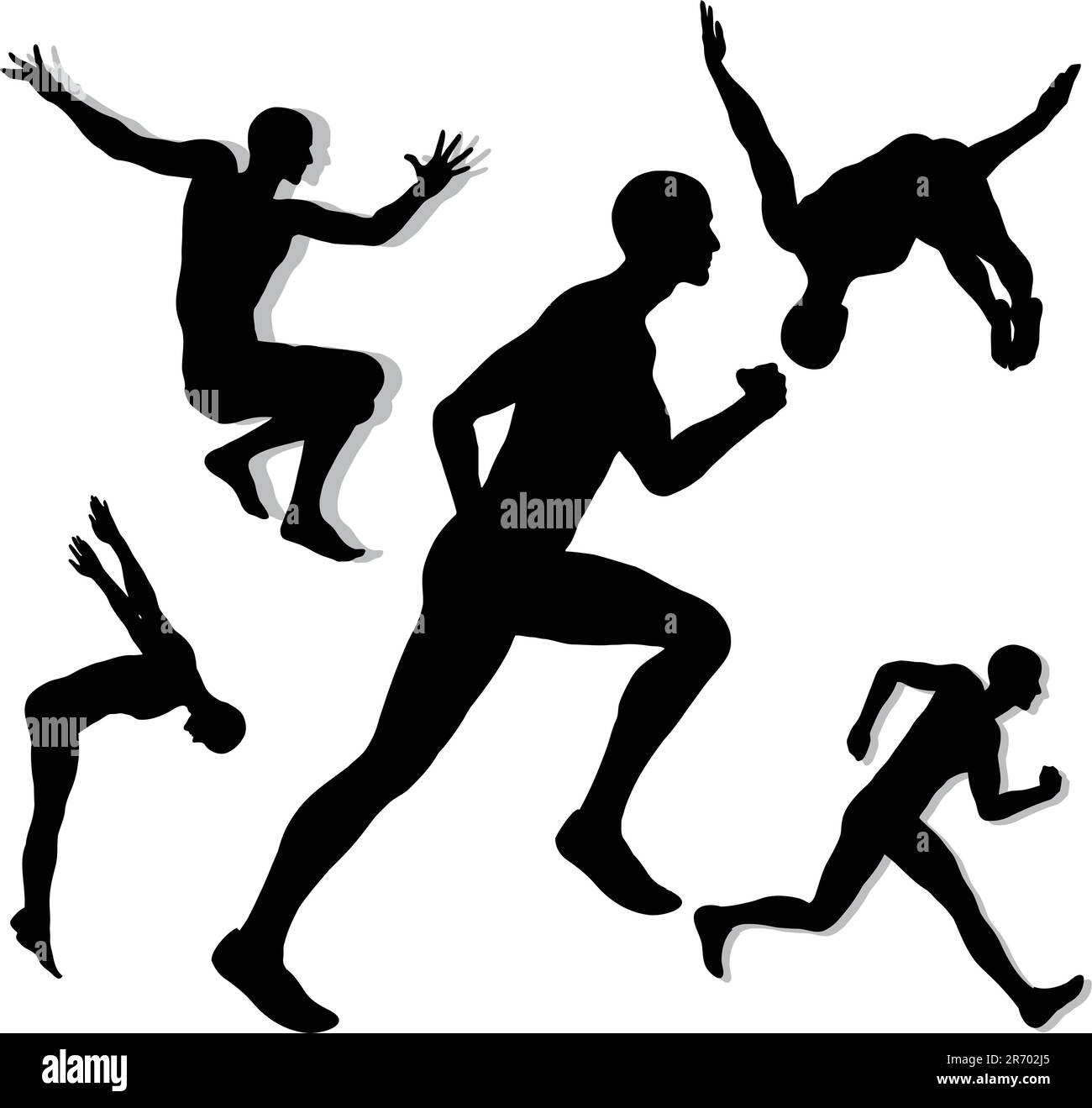 Vector silhouette set of man in action Stock Vector Image & Art - Alamy