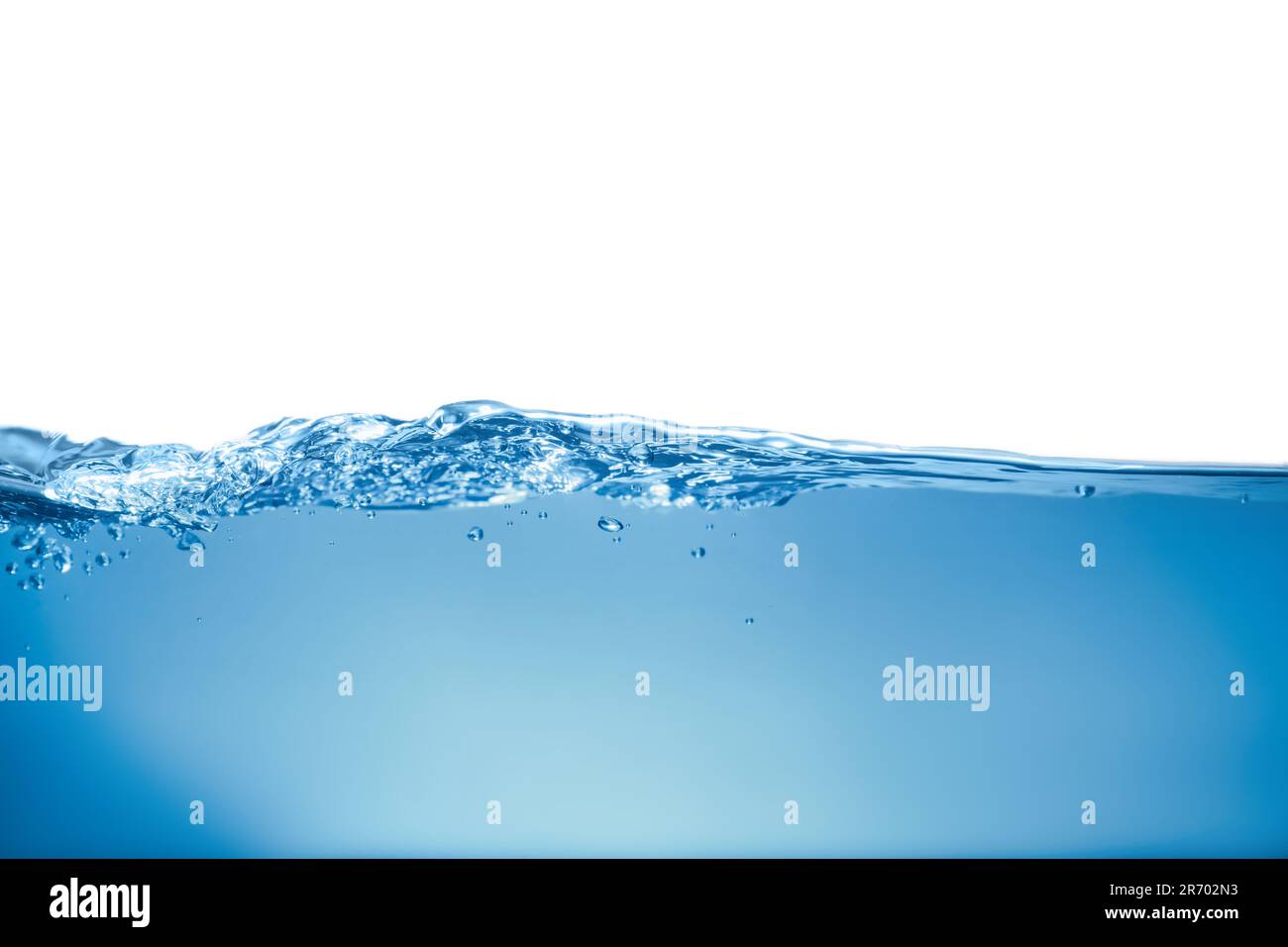 Clear blue water wave on white background Stock Photo - Alamy