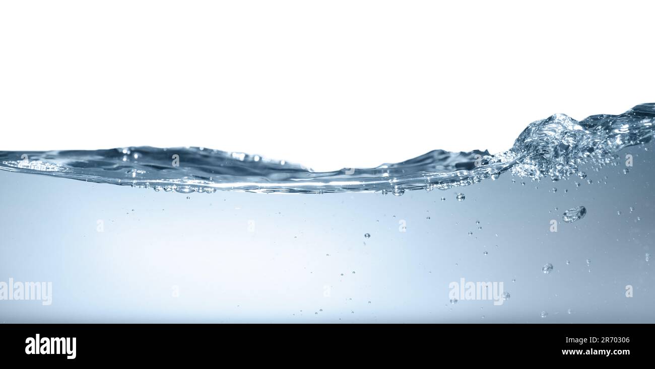Transparent clear water wave on grey background Stock Photo - Alamy