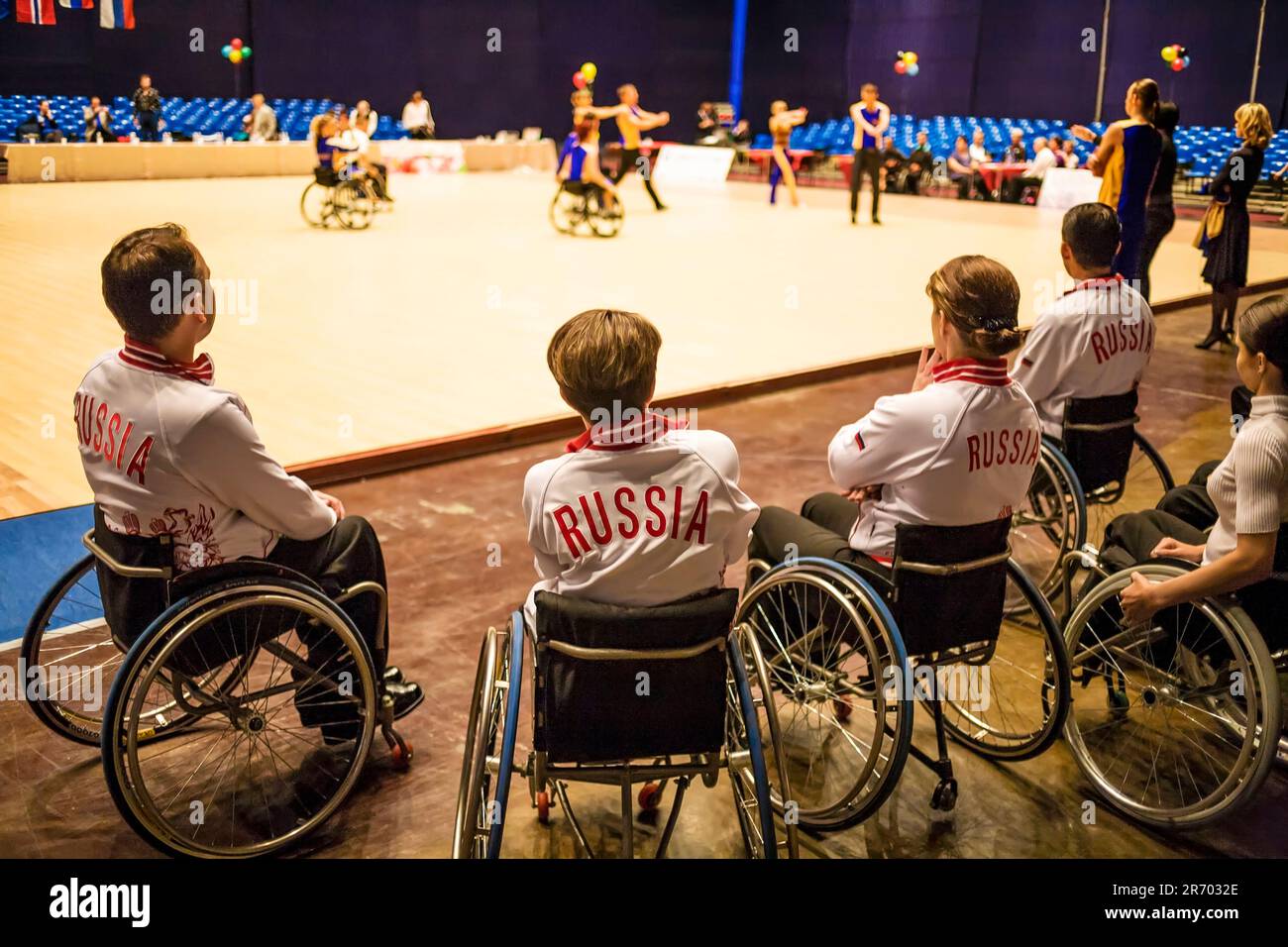 Wheelchair Contestant Watching The Performance In Russia Stock Photo ...