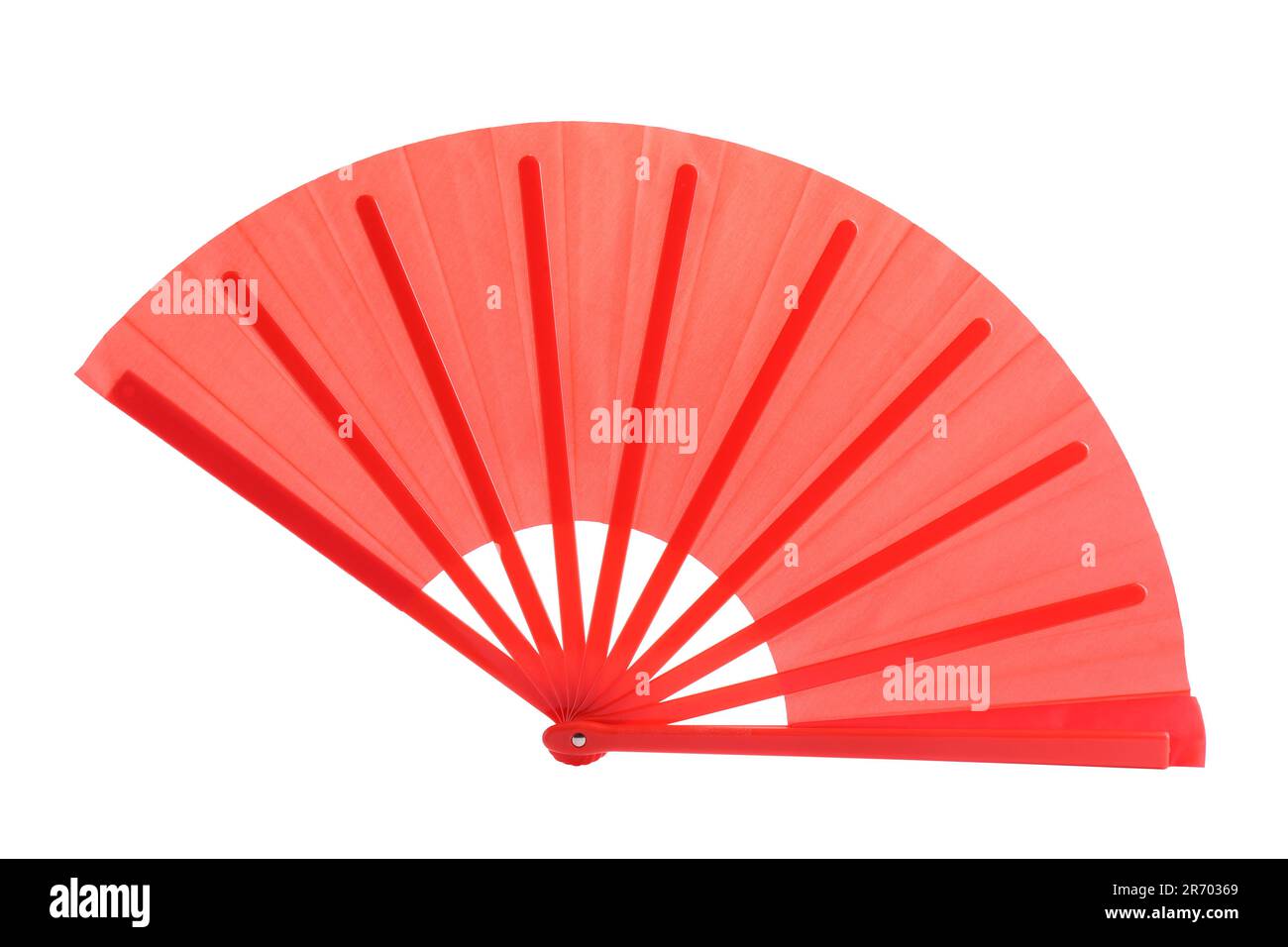 Bright red hand fan isolated on white Stock Photo - Alamy