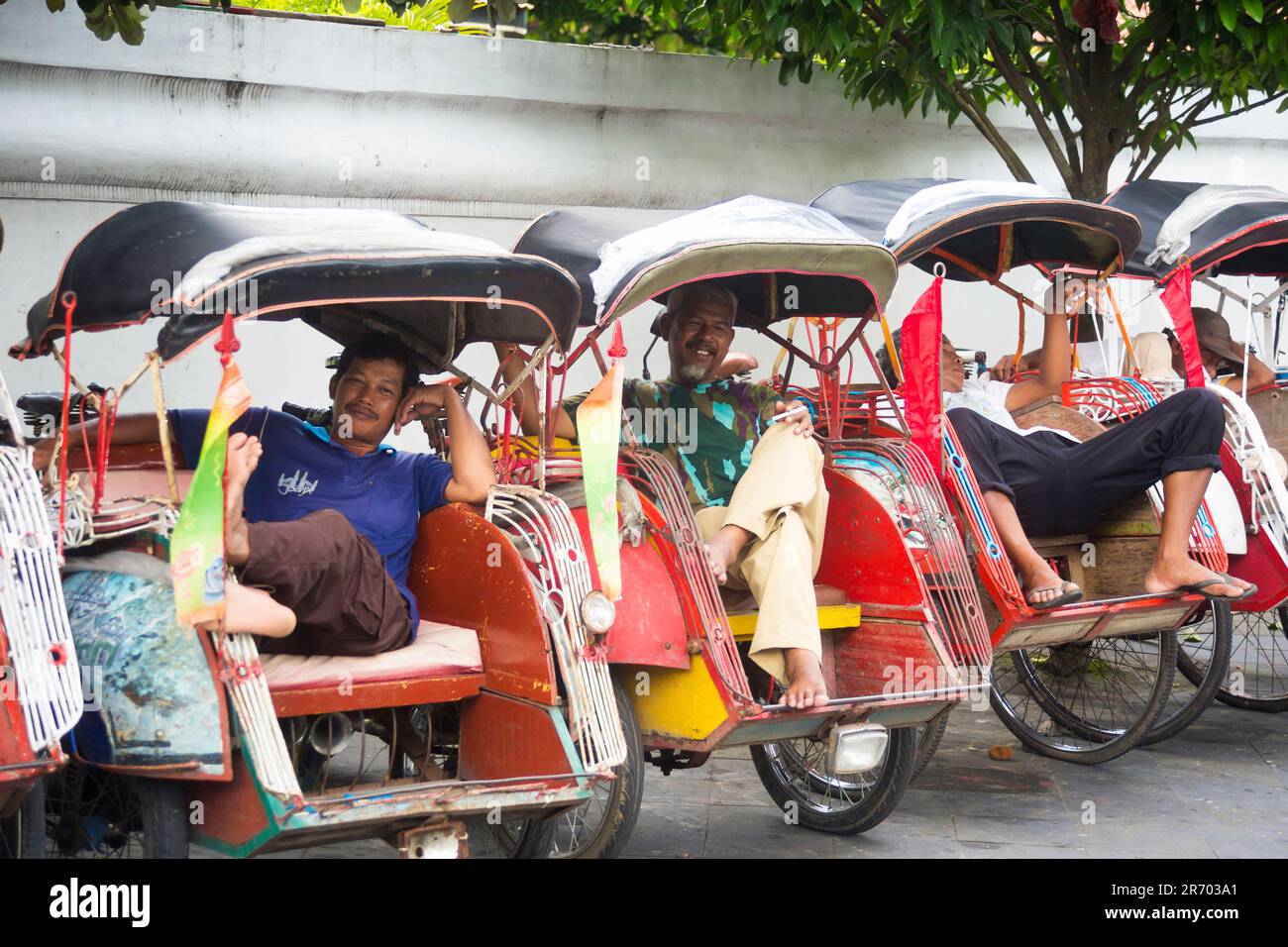Traditional Tricycle In Yogyakarta, Java, Indonesia Stock Photo - Alamy