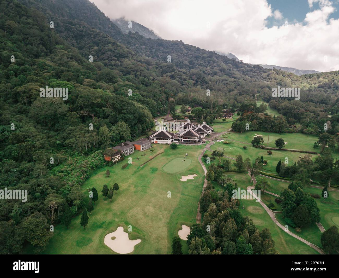 Aerial view of golf course, Bedugul, Bali, Indonesia Stock Photo - Alamy