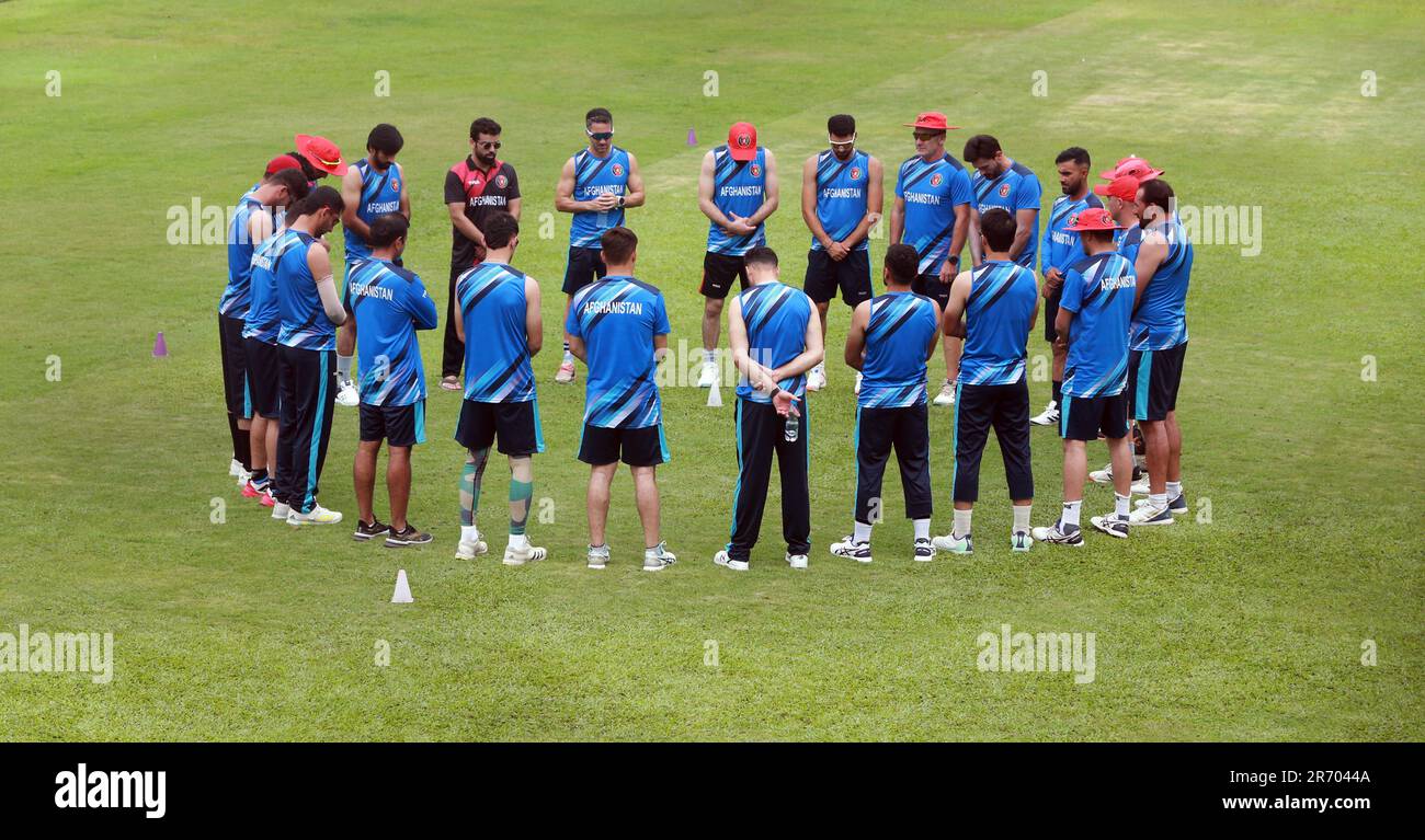 Afghanistan Test cricketers attend practice session at the Sher-e ...