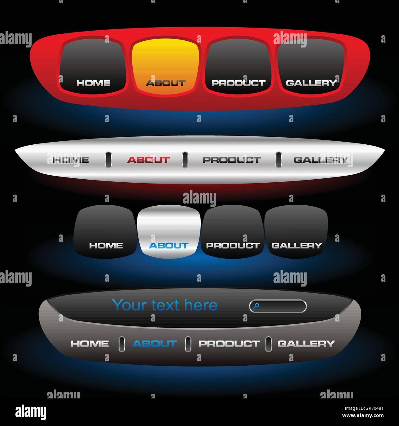 Editable website vector buttons Stock Vector Image & Art - Alamy