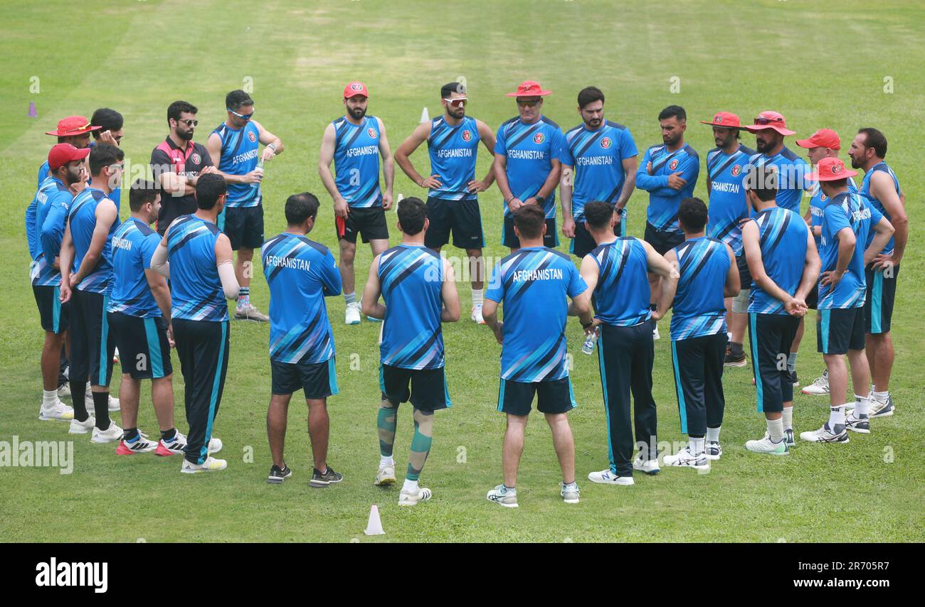 Afghanistan Test cricketers attend practice session at the Sher-e ...