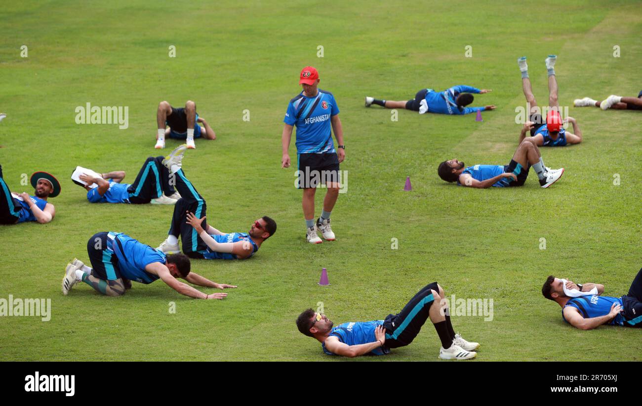 Afghanistan Test Team Head coach Jonathan Trott walks on during ...