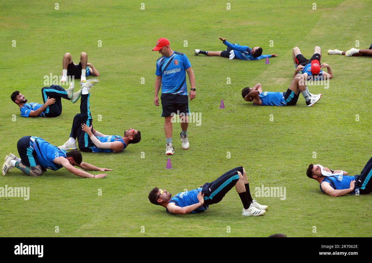 Afghanistan Test cricketers attend practice session at the Sher-e ...