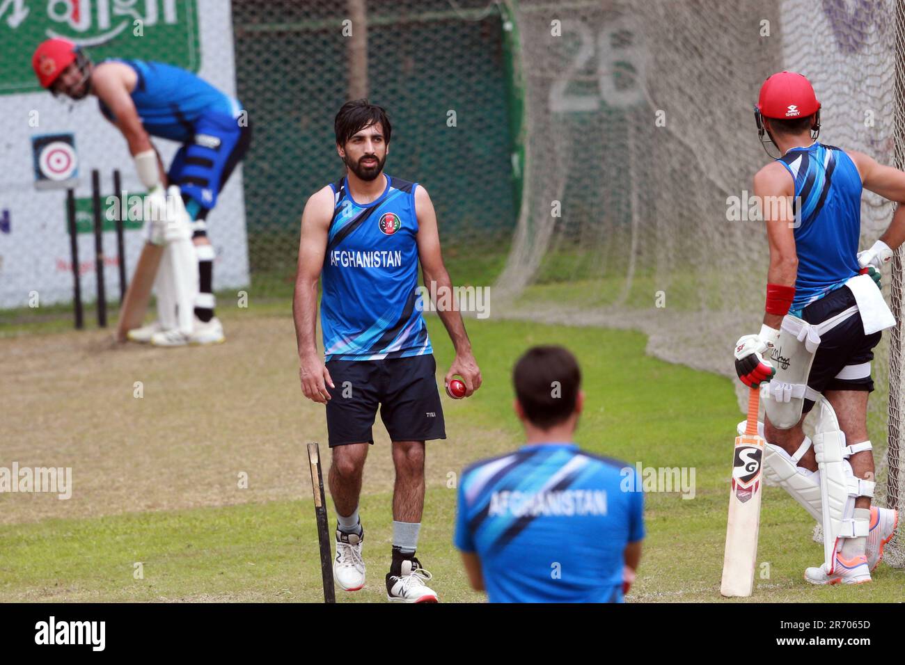 Afghanistan Test cricketer Karim Janat attends practice session at the ...