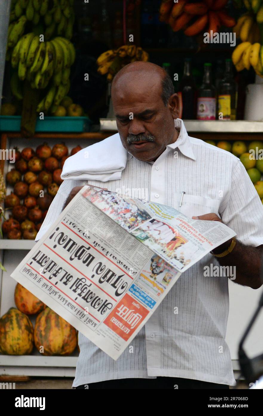 Tamil newspaper hi-res stock photography and images - Alamy